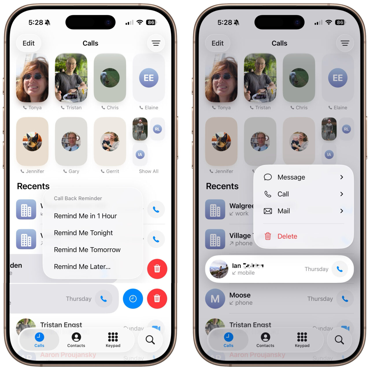 Comparing the Classic and Unified Views in iOS 26’s Phone App - TidBITS
