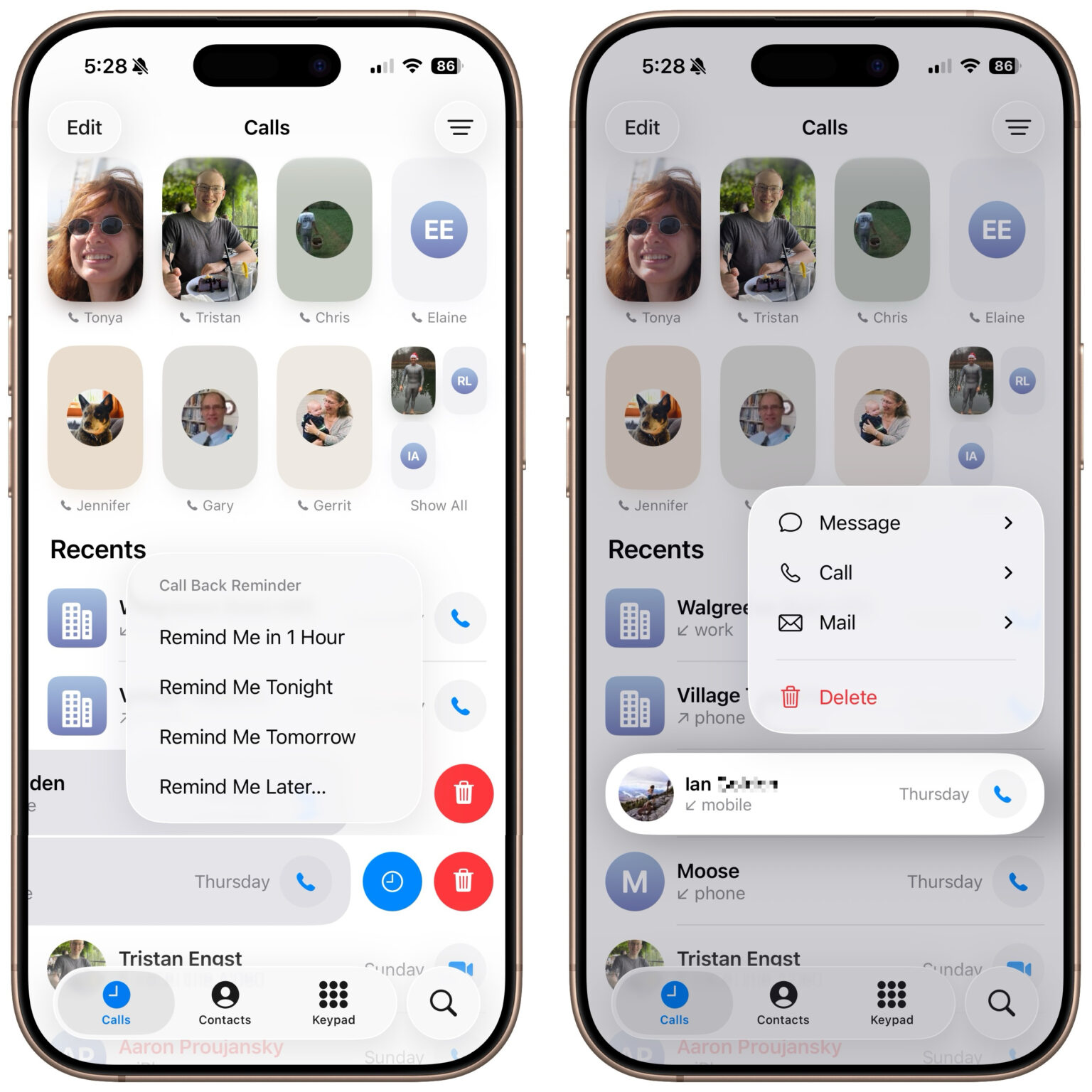 Comparing the Classic and Unified Views in iOS 26’s Phone App - TidBITS